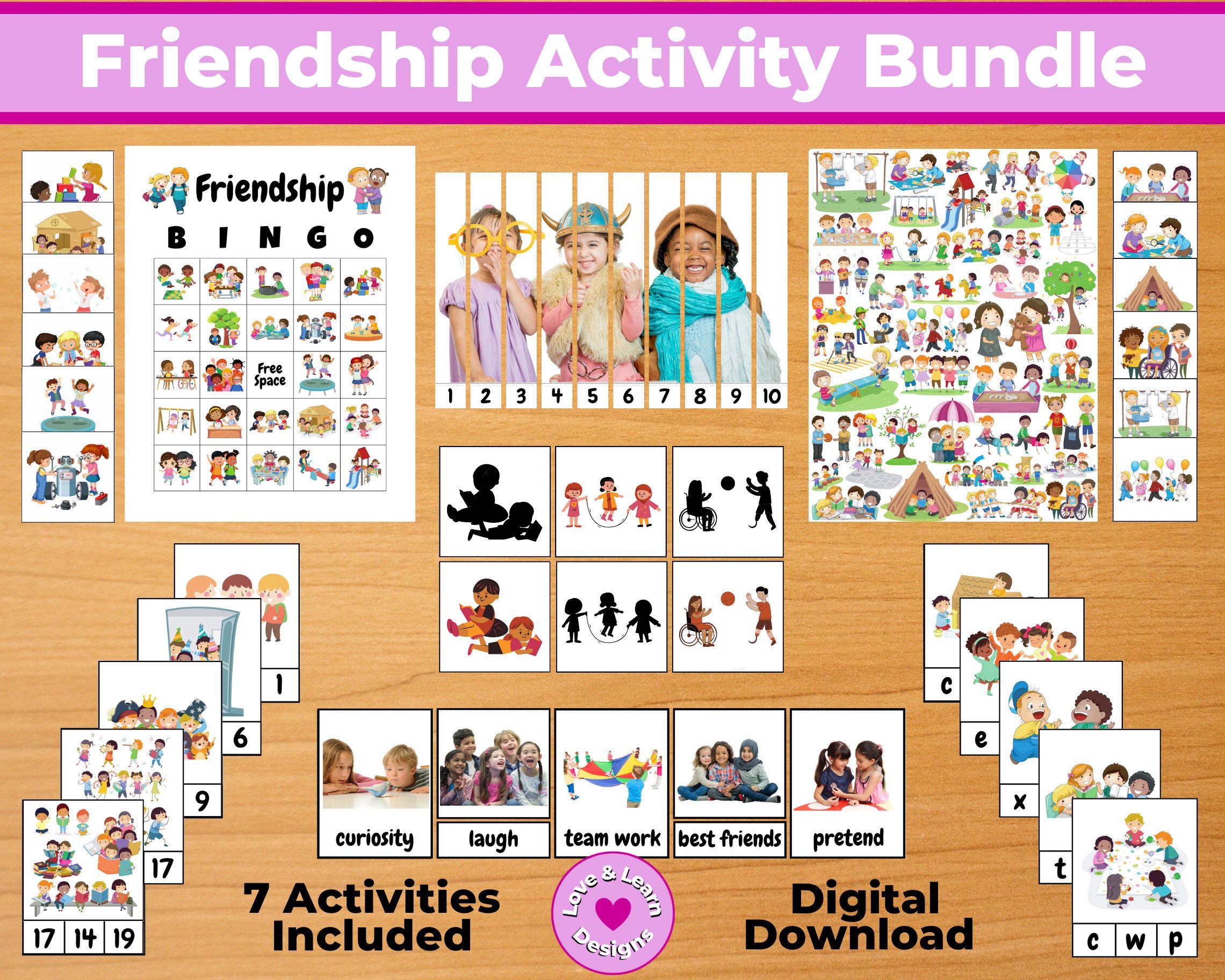 Friendship Theme Activity Bundle| Child Inspired Printables| Digital ...