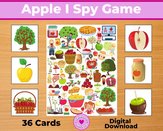 Apple I Spy Matching Game Digital Download Printable Play - Etsy