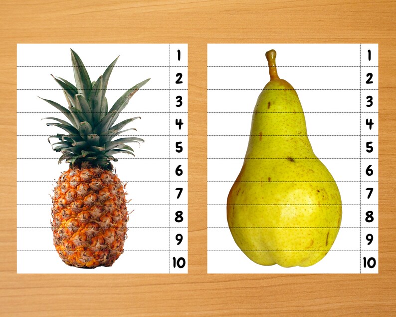 Fruits Number Sequence Puzzles Child Inspired Printables Digital ...