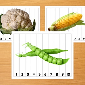 Vegetables Number Sequence Puzzles| Child Inspired Printables| Digital ...