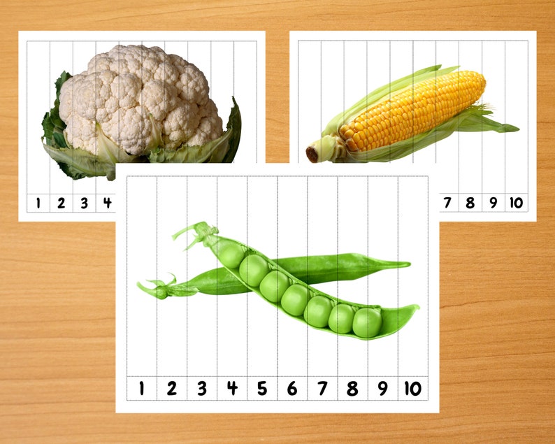 Vegetables Number Sequence Puzzles Child Inspired Printables Digital ...