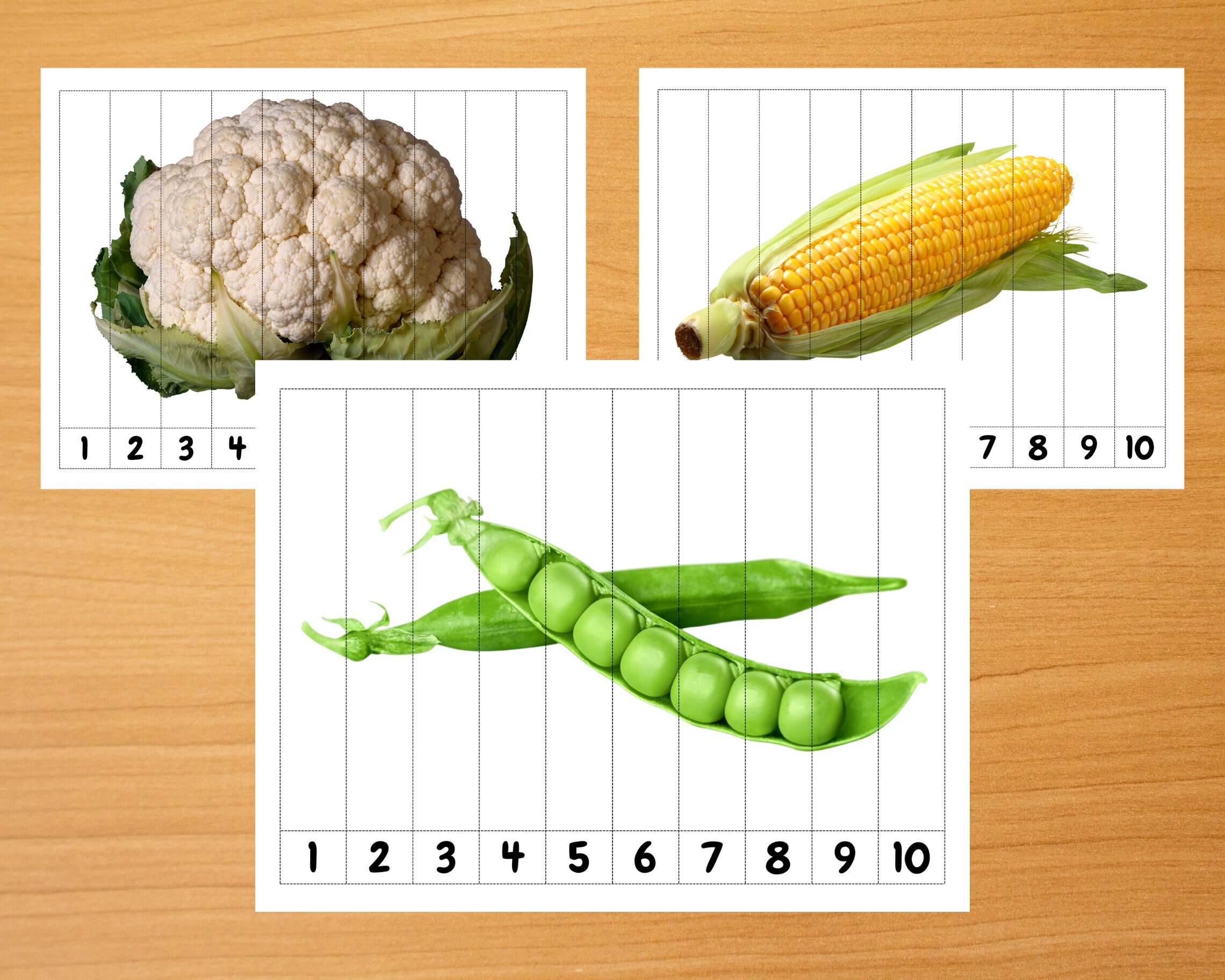 Vegetables Number Sequence Puzzles Child Inspired Printables Digital ...