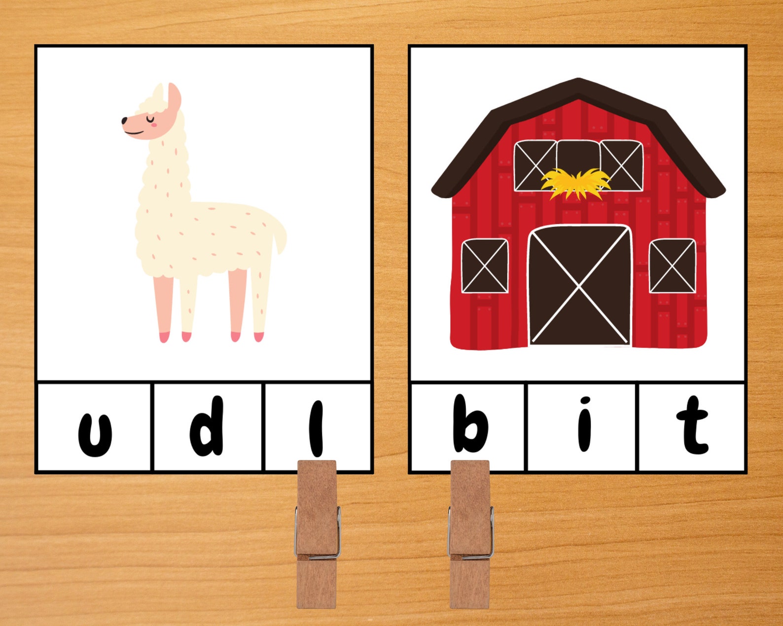 Farm Beginning Letter Sound Clip Cards| Printable Digital Download ...
