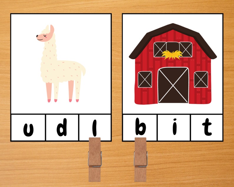 Farm Beginning Letter Sound Clip Cards| Printable Digital Download ...