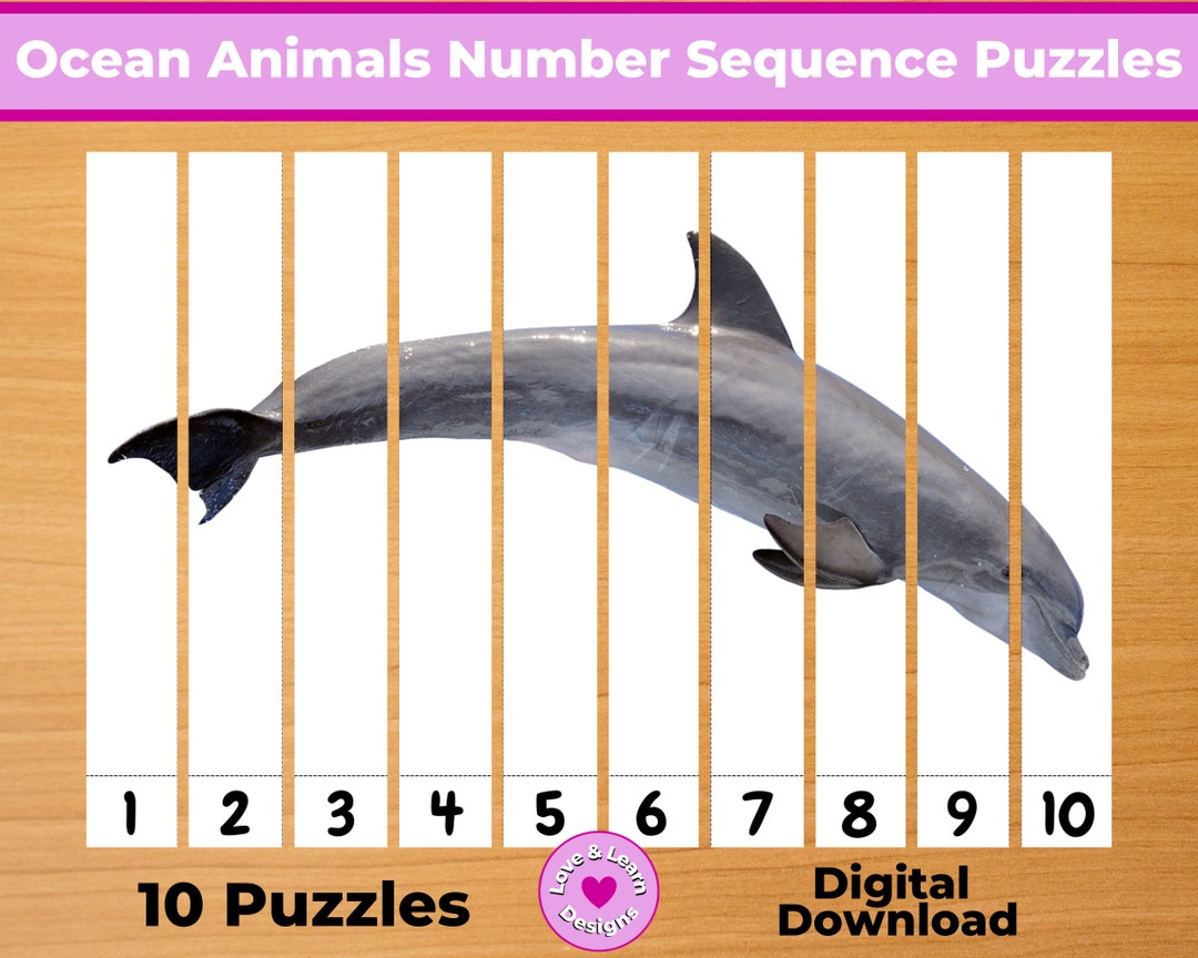 Ocean Animals Number Sequence Puzzles| Child Inspired Printables ...