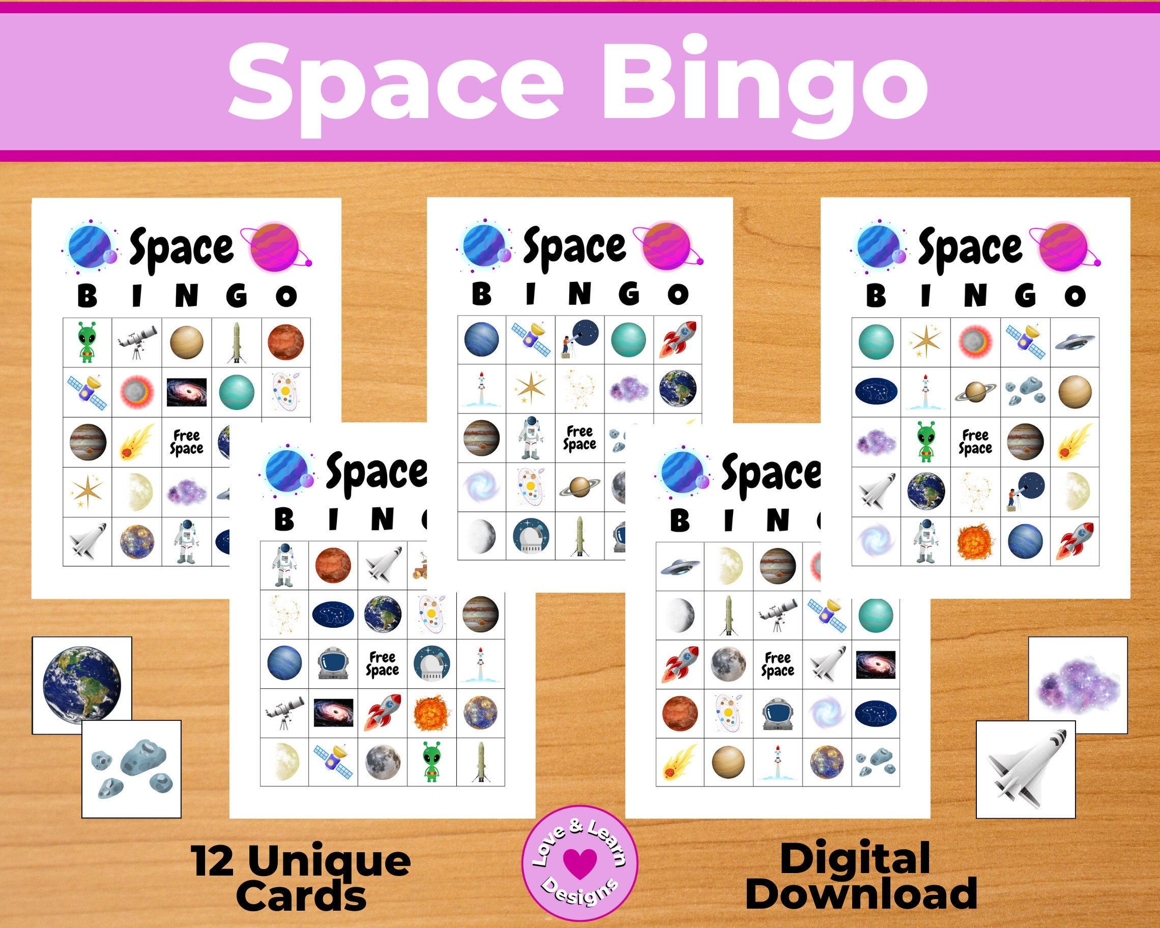 Space Bingo| Digital Download| Printable Play Based Activity ...