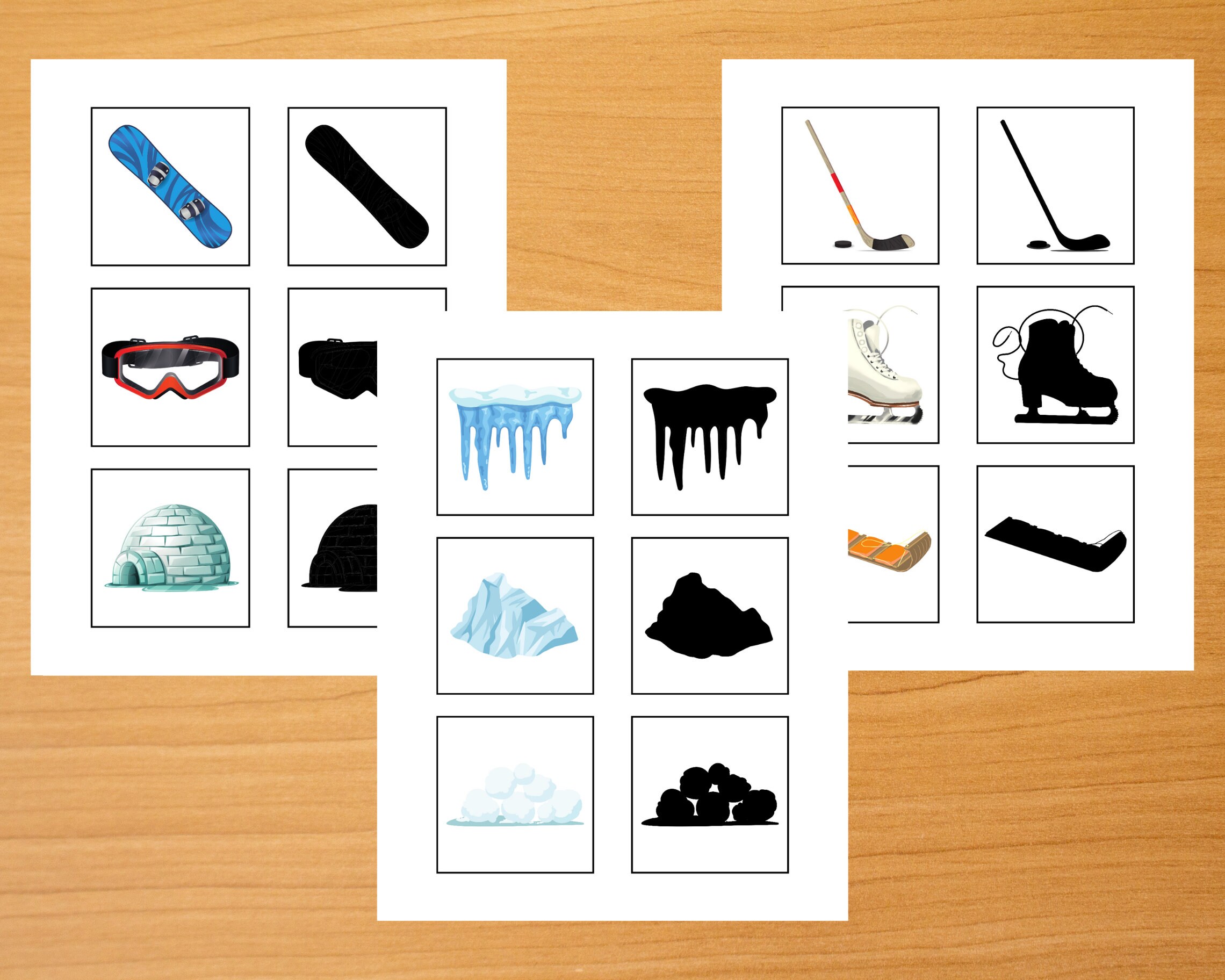 Winter Shadow Matching Cards| Child Inspired Printables| Digital ...