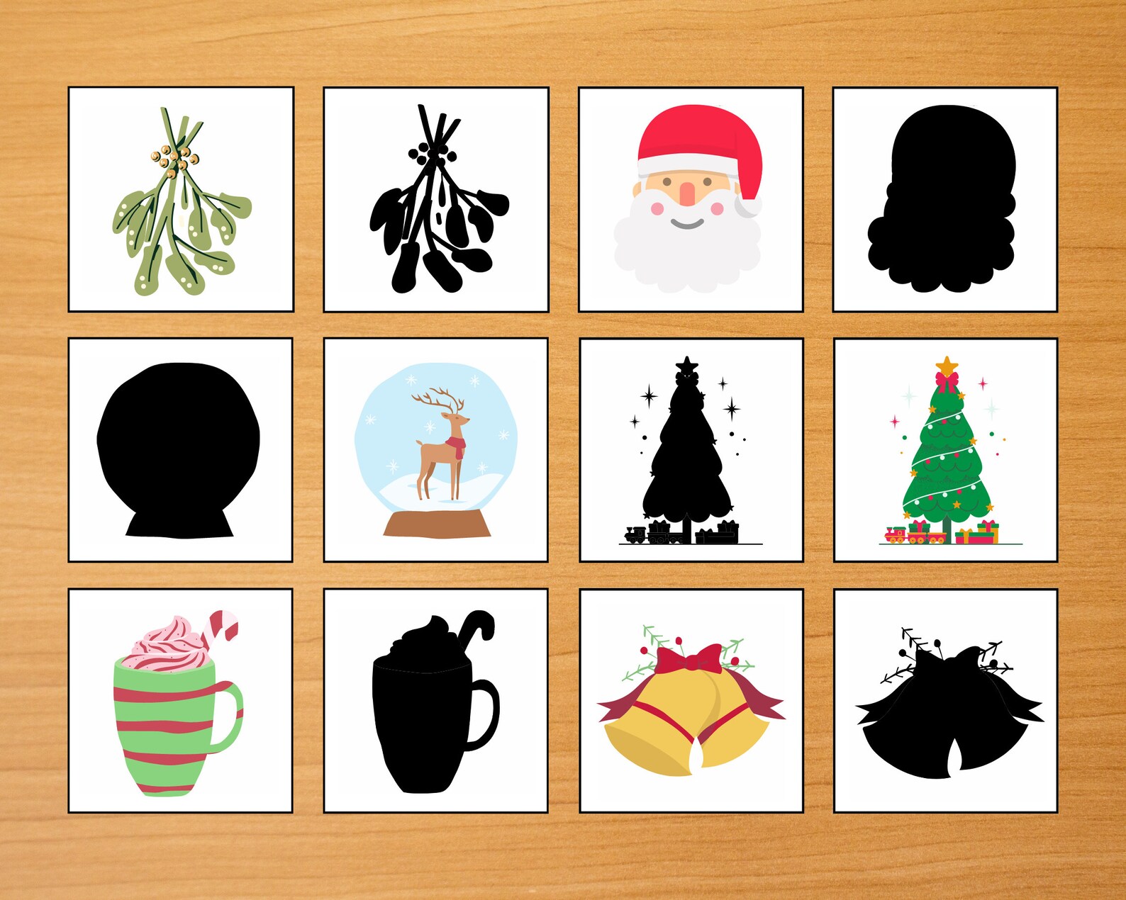 Christmas Shadow Matching Cards| Child Inspired Printables| Digital ...