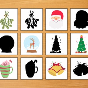 Christmas Shadow Matching Cards| Child Inspired Printables| Digital ...