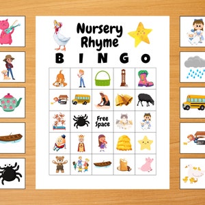 Nursery Rhyme Bingo| Digital Download| Printable Play Based Activity ...