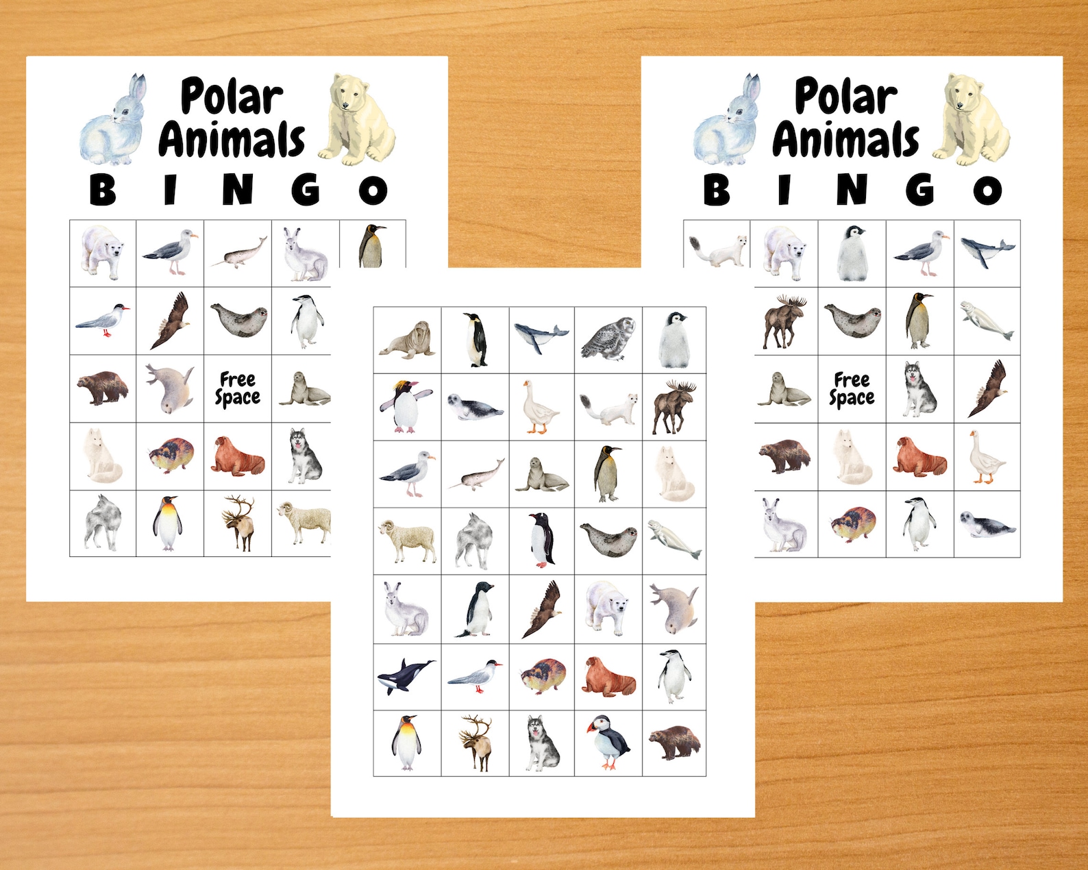 Polar Animals Bingo Digital Download Printable Play Based - Etsy