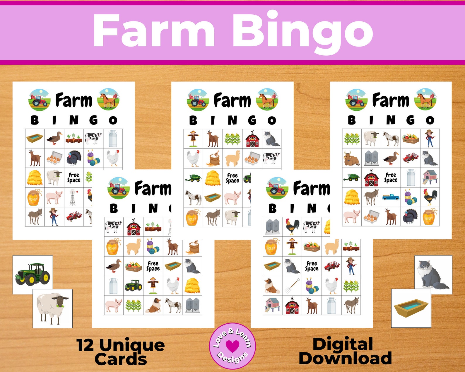 Farm Bingo| Digital Download| Printable Play Based Activity ...