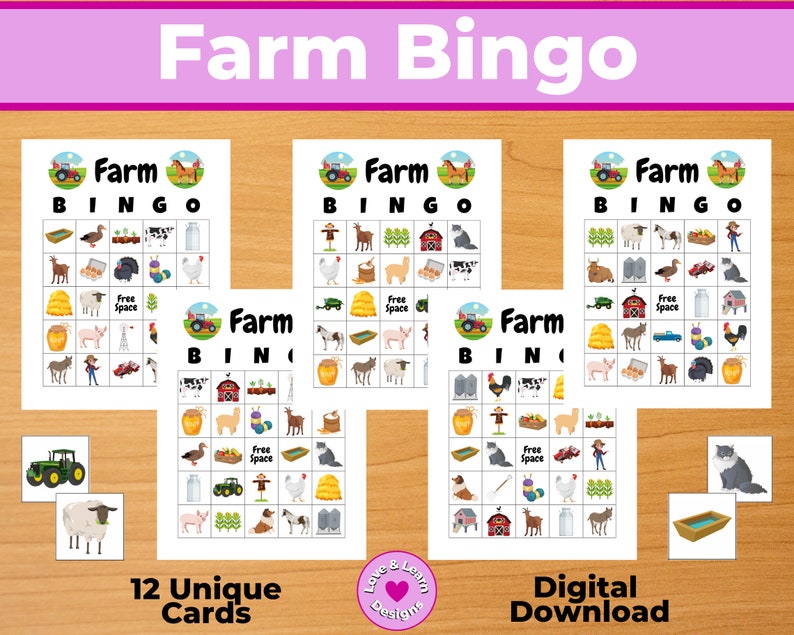Farm Bingo| Digital Download| Printable Play Based Activity ...
