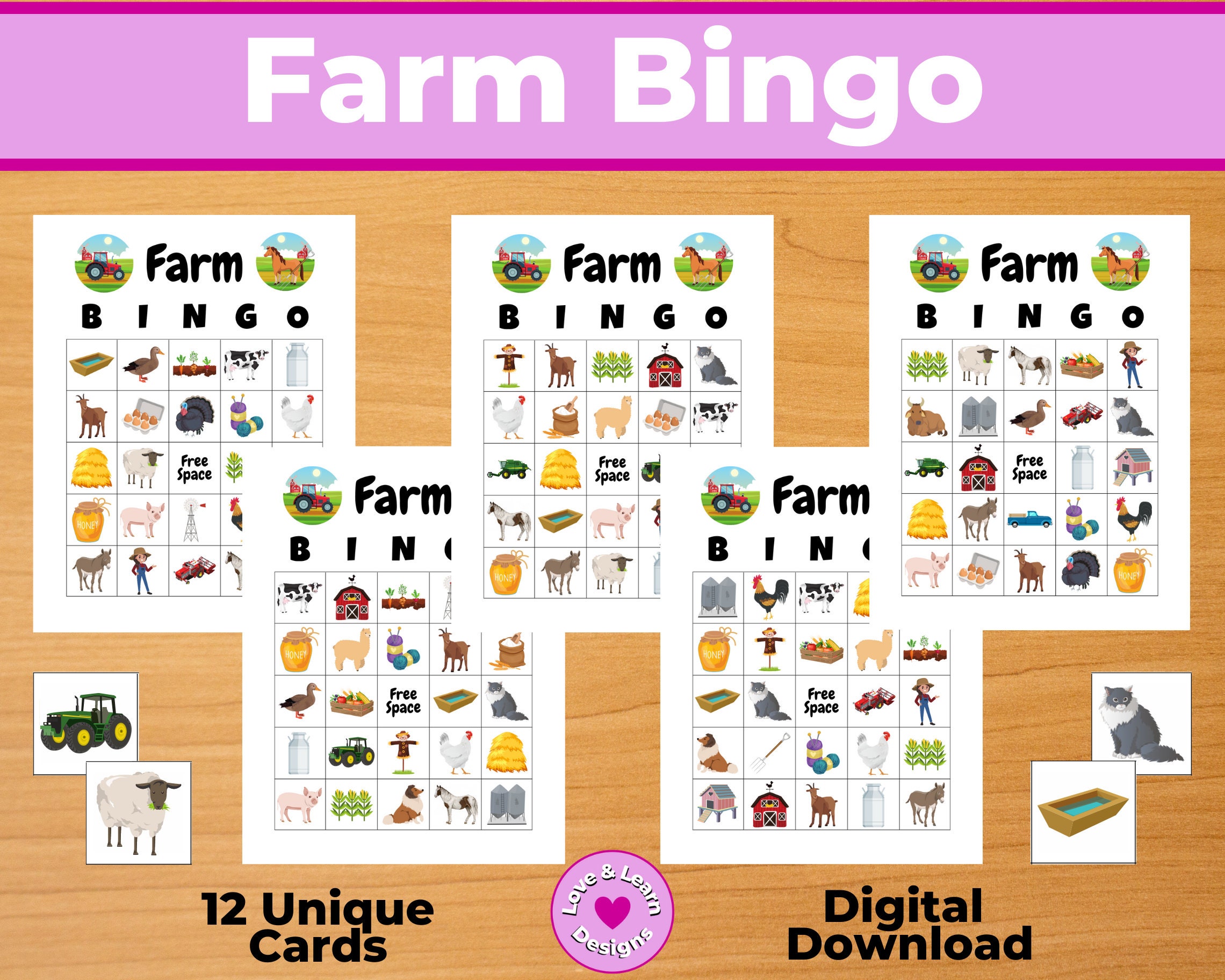 Farm Bingo| Digital Download| Printable Play Based Activity ...