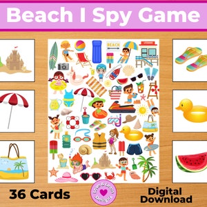 Beach I Spy Matching Game| Digital Download| Printable Play Based ...