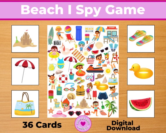 Beach I Spy Matching Game Digital Download Printable Play - Etsy