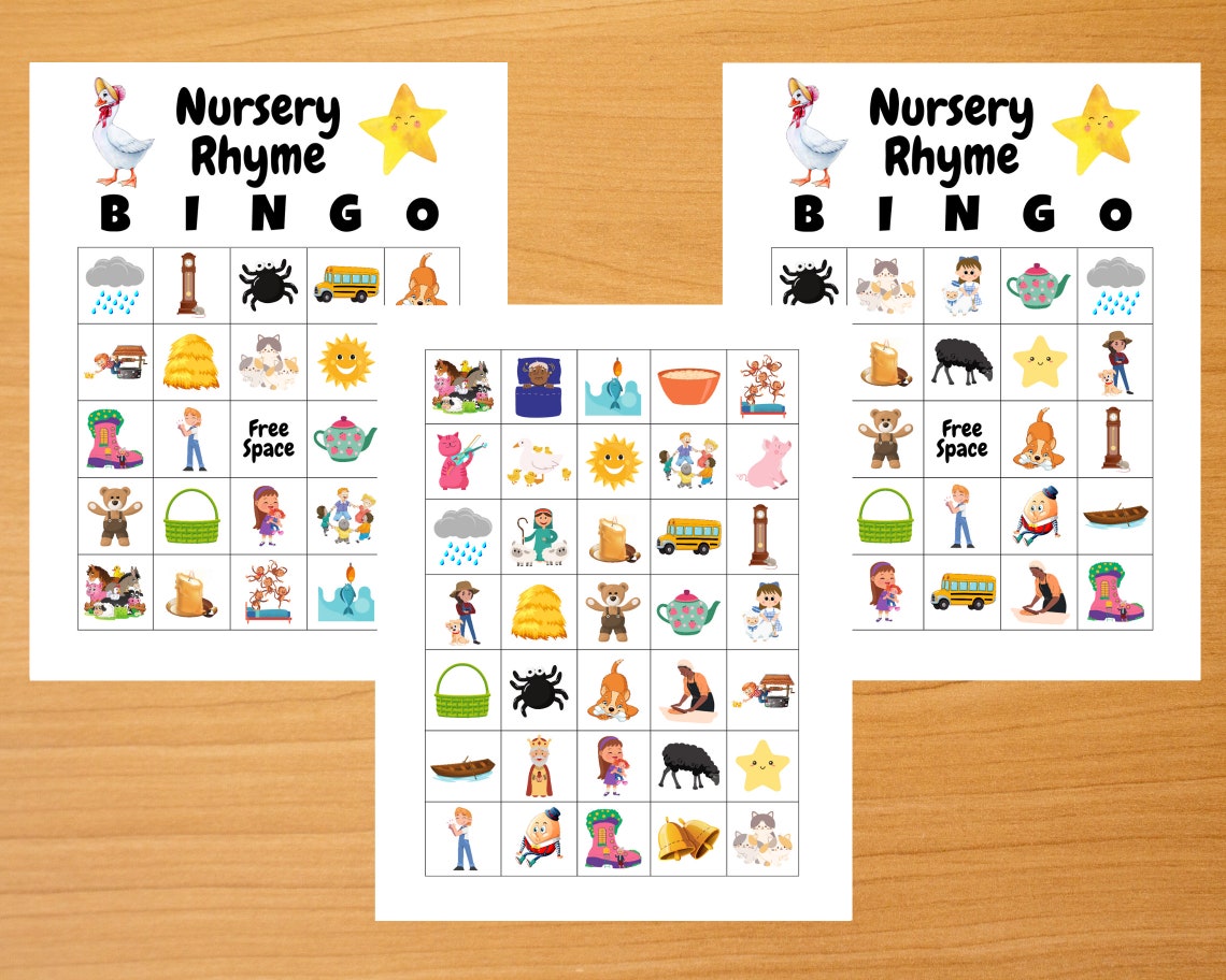Nursery Rhyme Bingo| Digital Download| Printable Play Based Activity ...