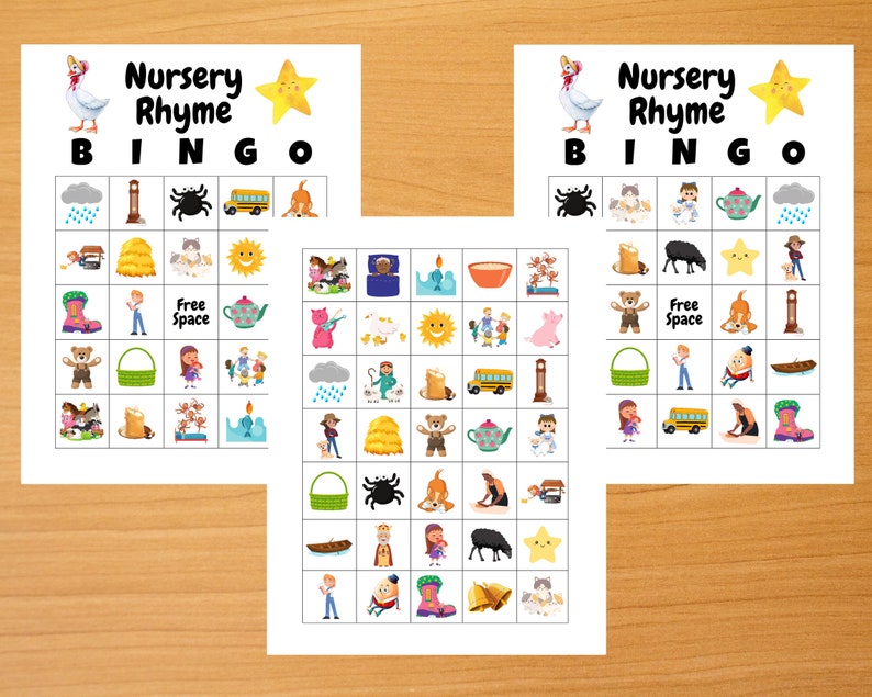 Nursery Rhyme Bingo| Digital Download| Printable Play Based Activity ...