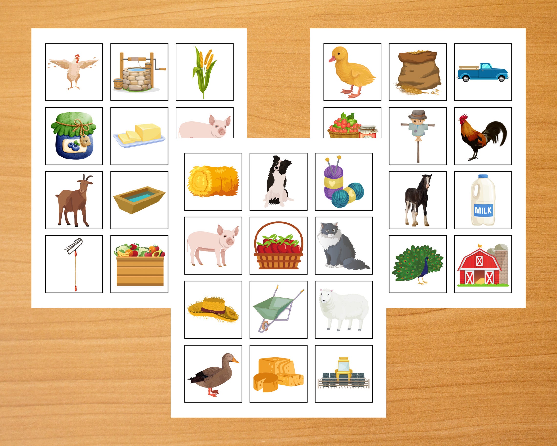 Farm I Spy Matching Game| Digital Download| Printable Play Based ...