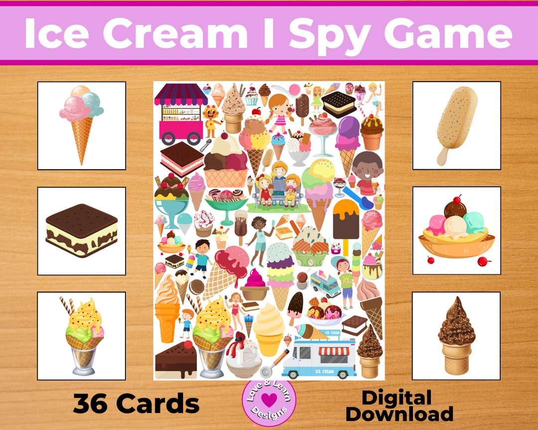 Ice Cream I Spy Matching Game| Digital Download| Printable Play Based ...