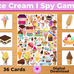Ice Cream I Spy Matching Game| Digital Download| Printable Play Based ...