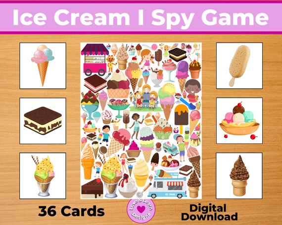 Ice Cream I Spy Matching Game Digital Download Printable - Etsy