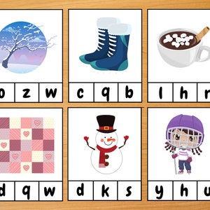 Winter Beginning Letter Sound Clip Cards| Child Inspired Printable ...