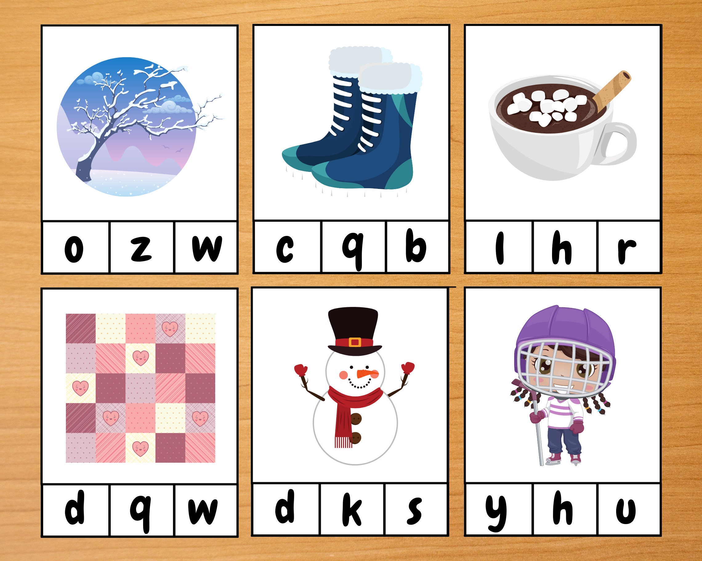 Winter Beginning Letter Sound Clip Cards| Child Inspired Printable ...