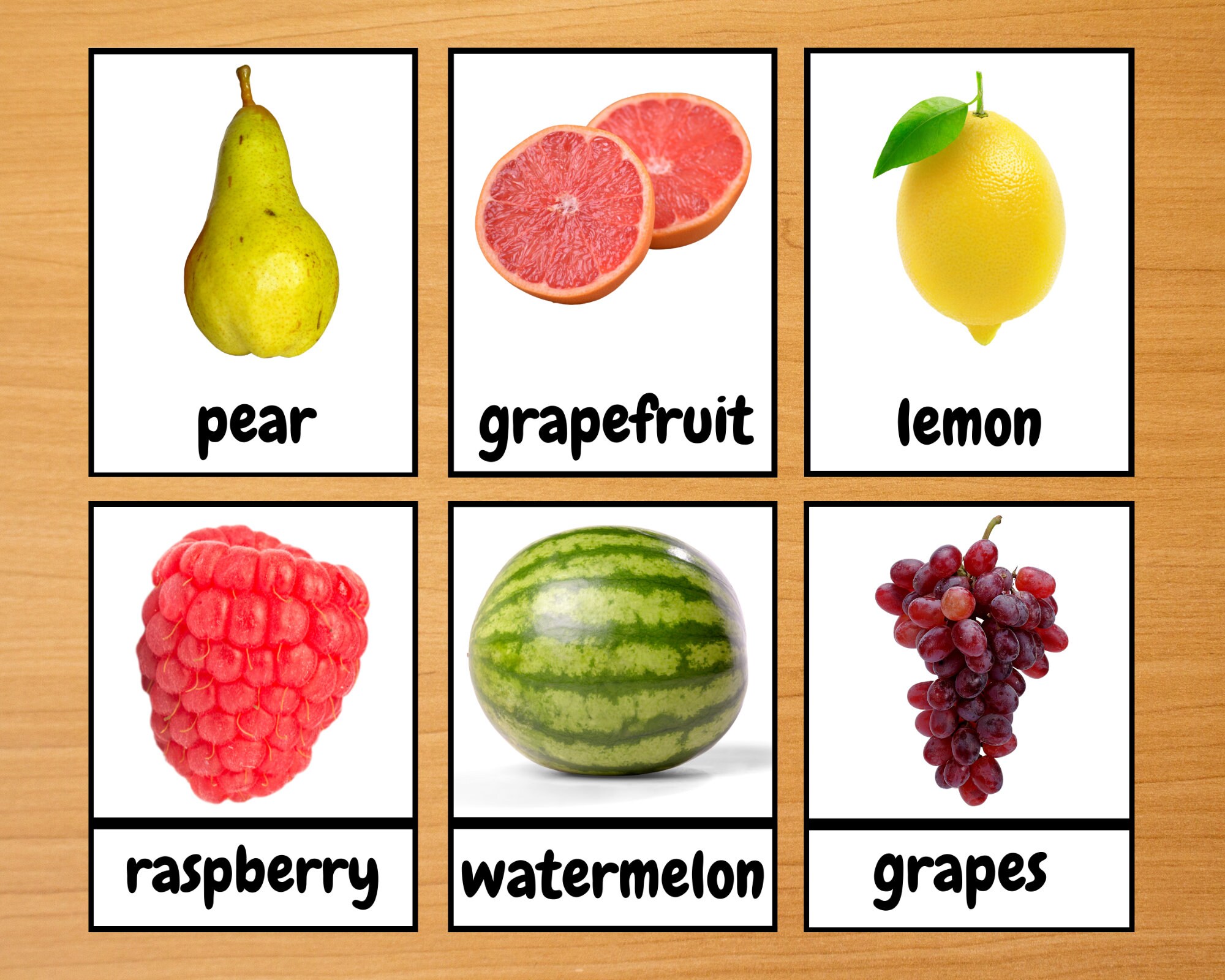 Fruits Theme 3 Part Cards Printable Digital Download Montessori ...