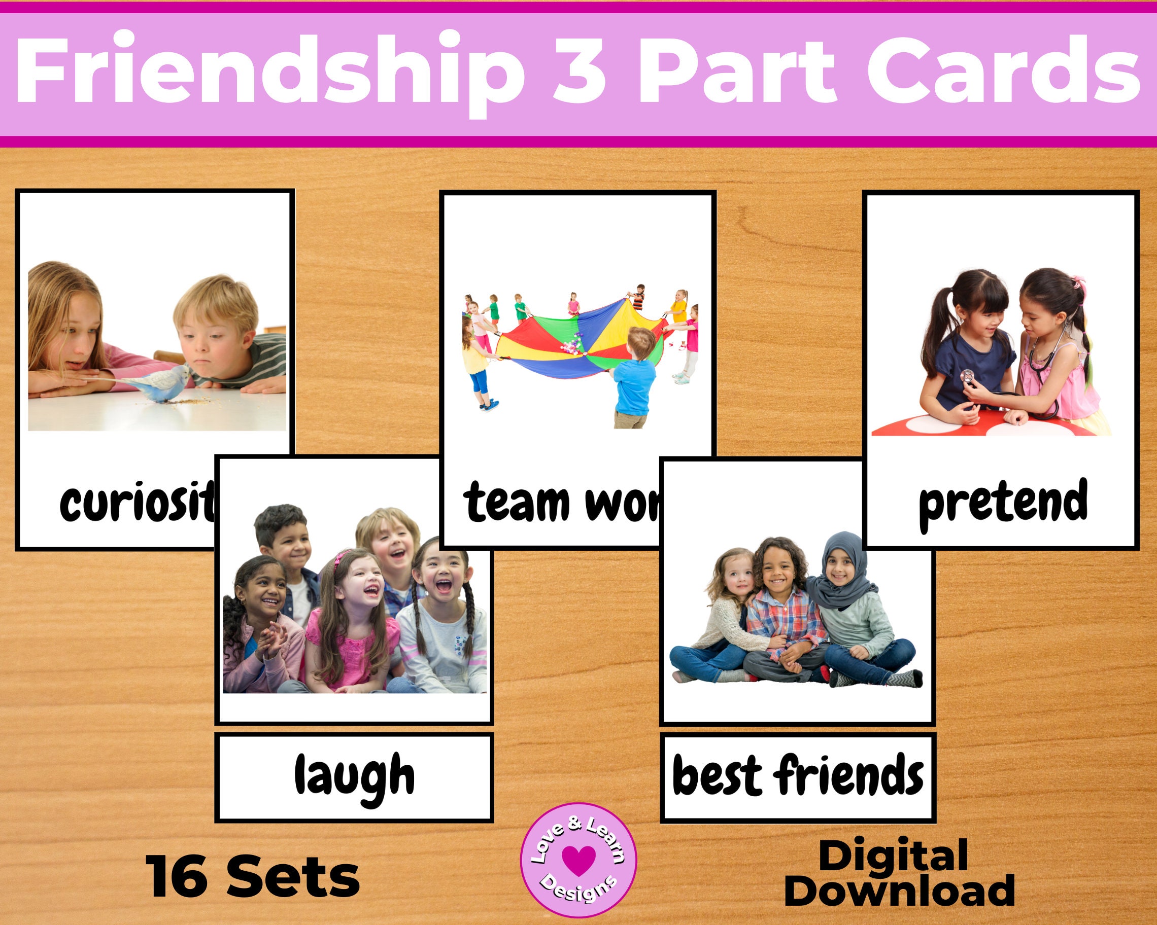 Friendship 3 Part Cards| Child Inspired Printable| Digital Download ...