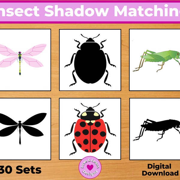Nature Shadow Matching Cards Printable Digital Download Montessori ...