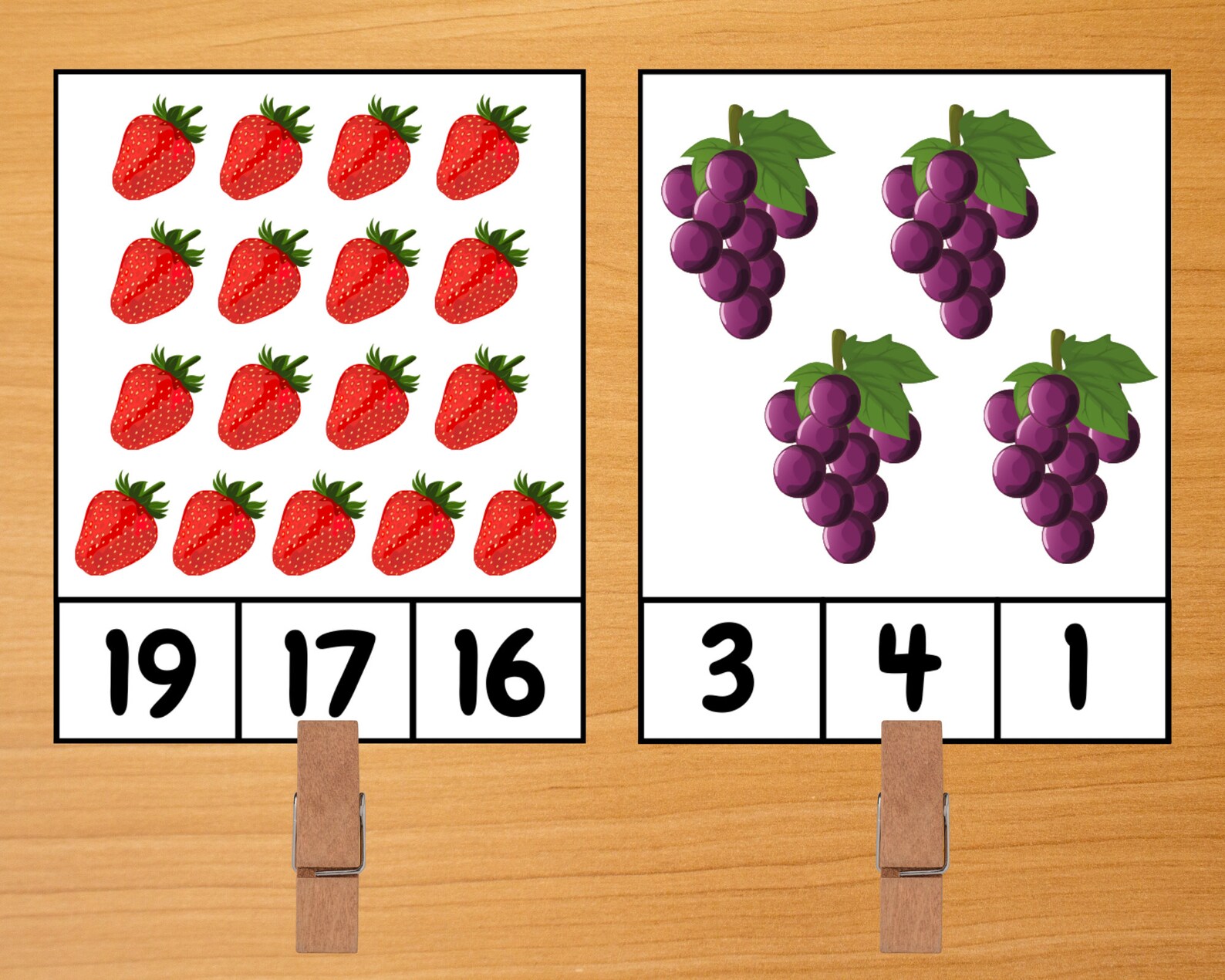 Fruits Count and Clip Cards| Printable Digital Download| Montessori ...