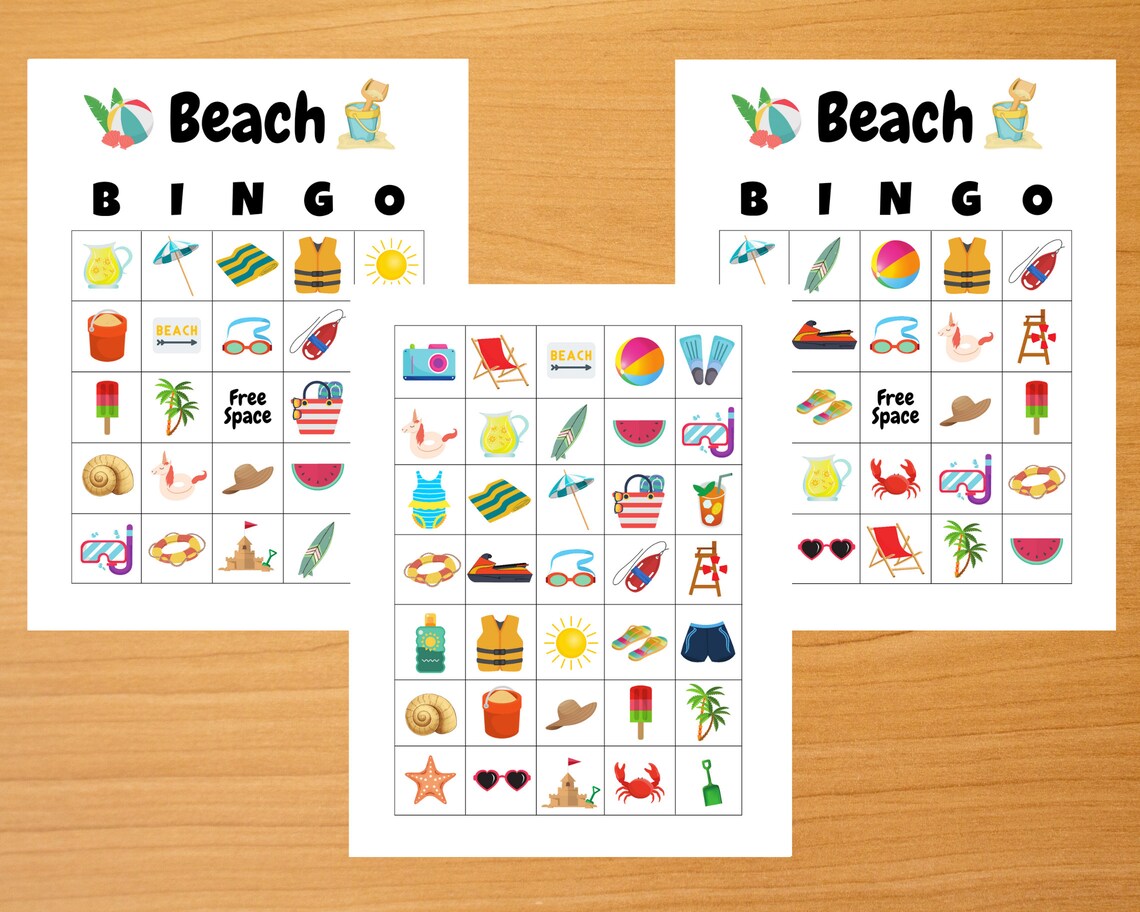 Beach Bingo Digital Download Printable Play Based Activity for ...