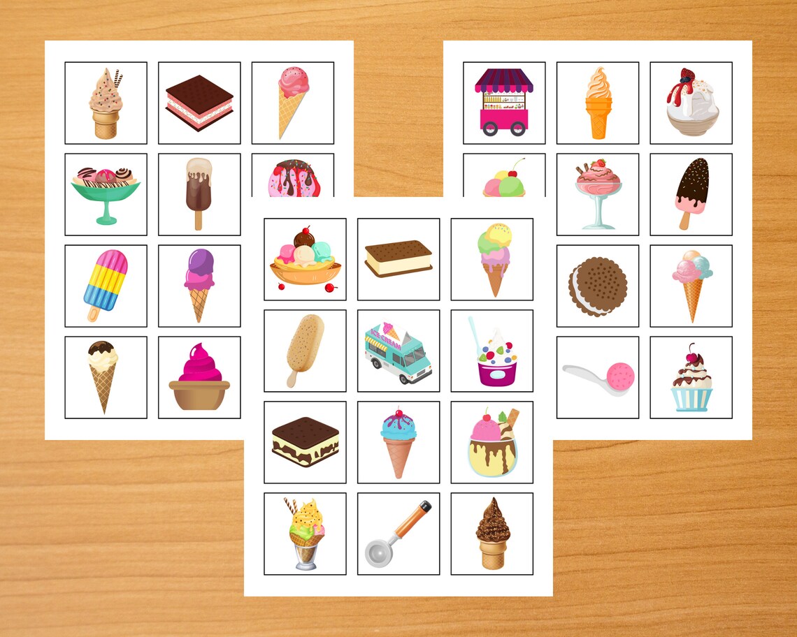 Ice Cream I Spy Matching Game Digital Download Printable Play Based ...