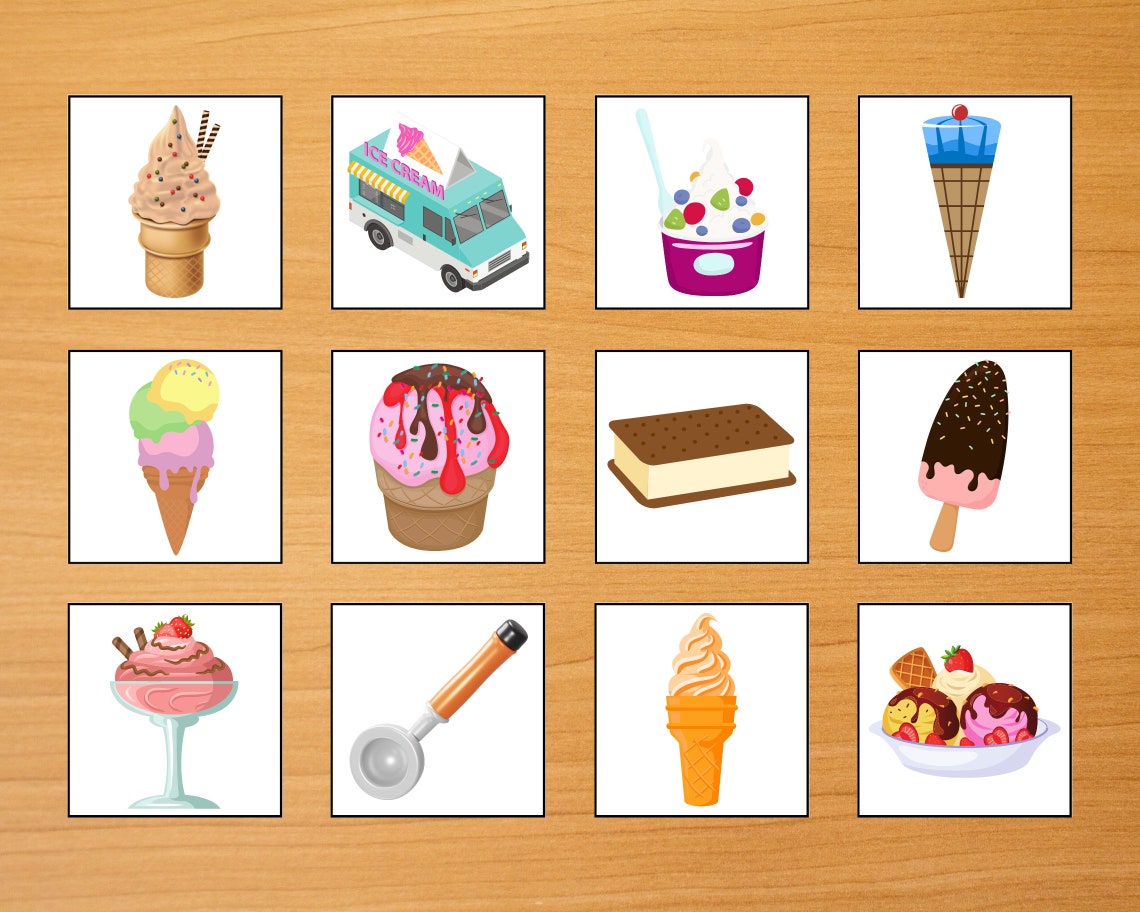 Ice Cream I Spy Matching Game Digital Download Printable Play Based ...