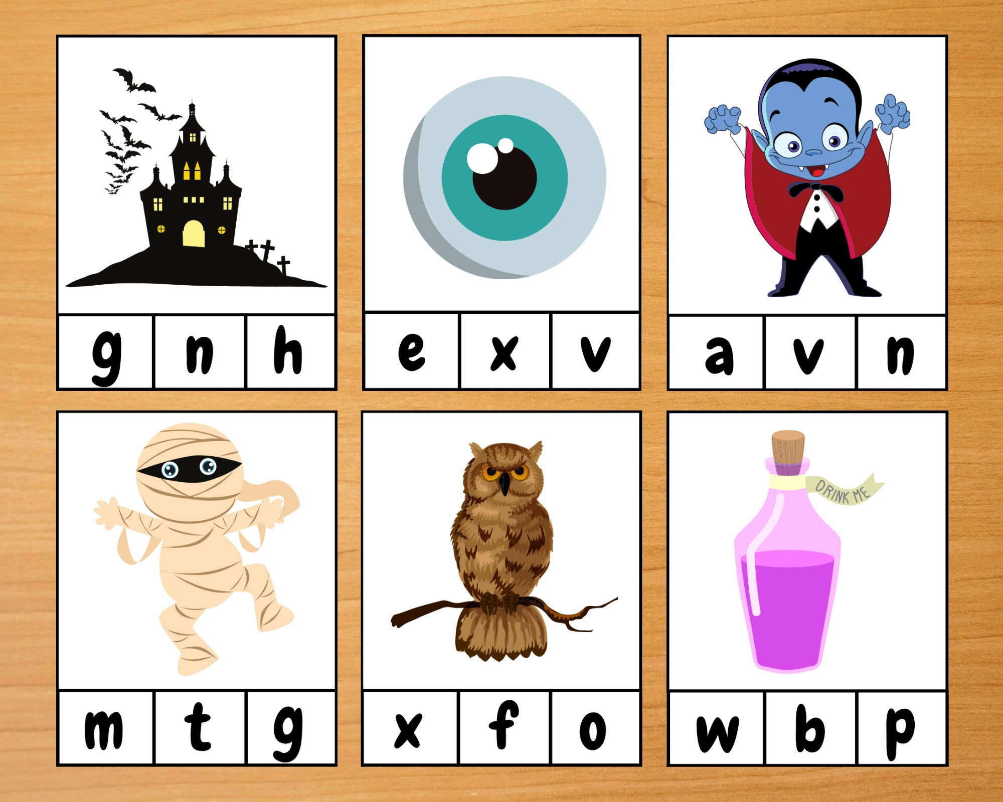 Halloween Beginning Letter Sound Clip Cards| Child Inspired Printable ...