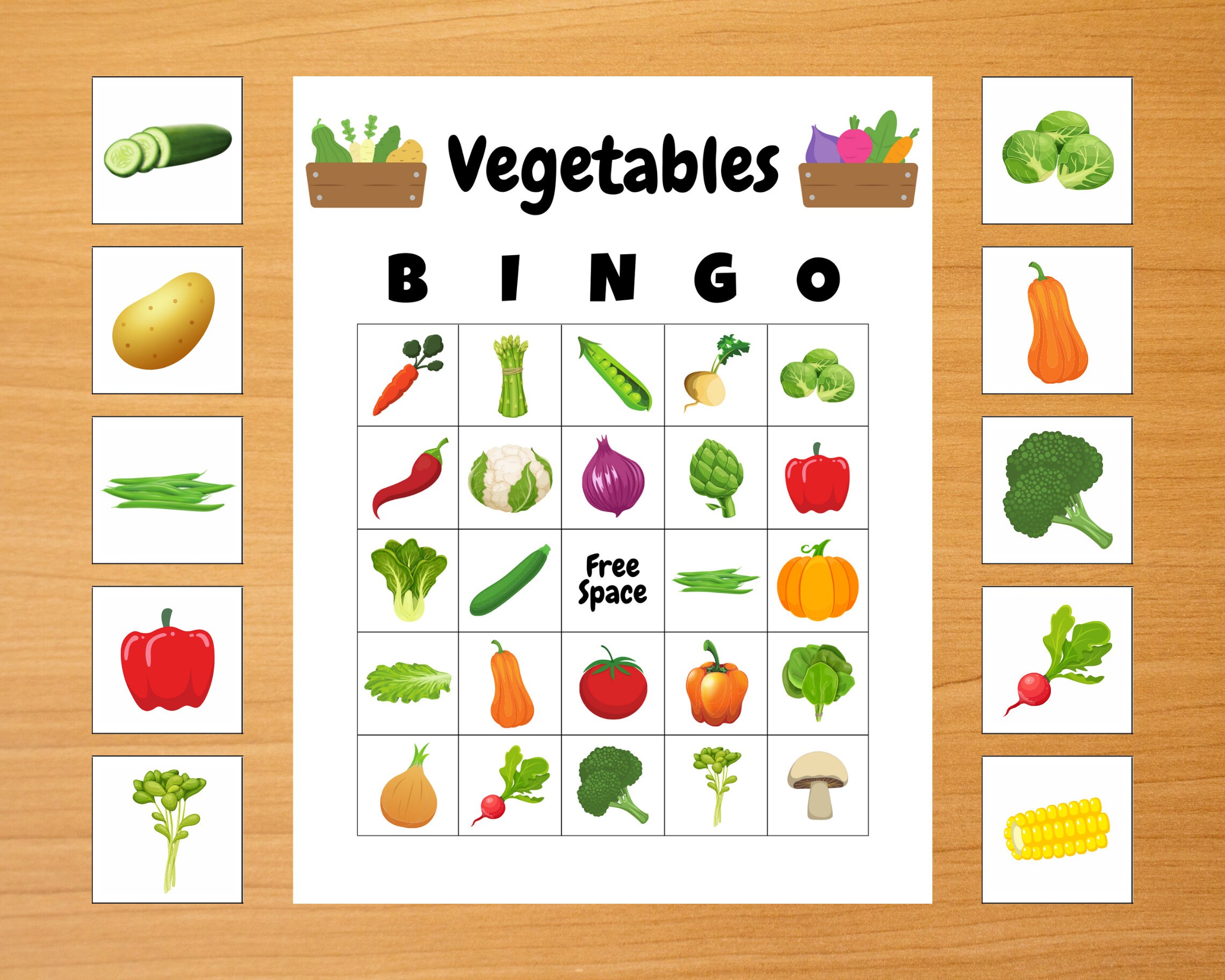 Vegetable Bingo Digital Download Printable Play Based Activity for ...