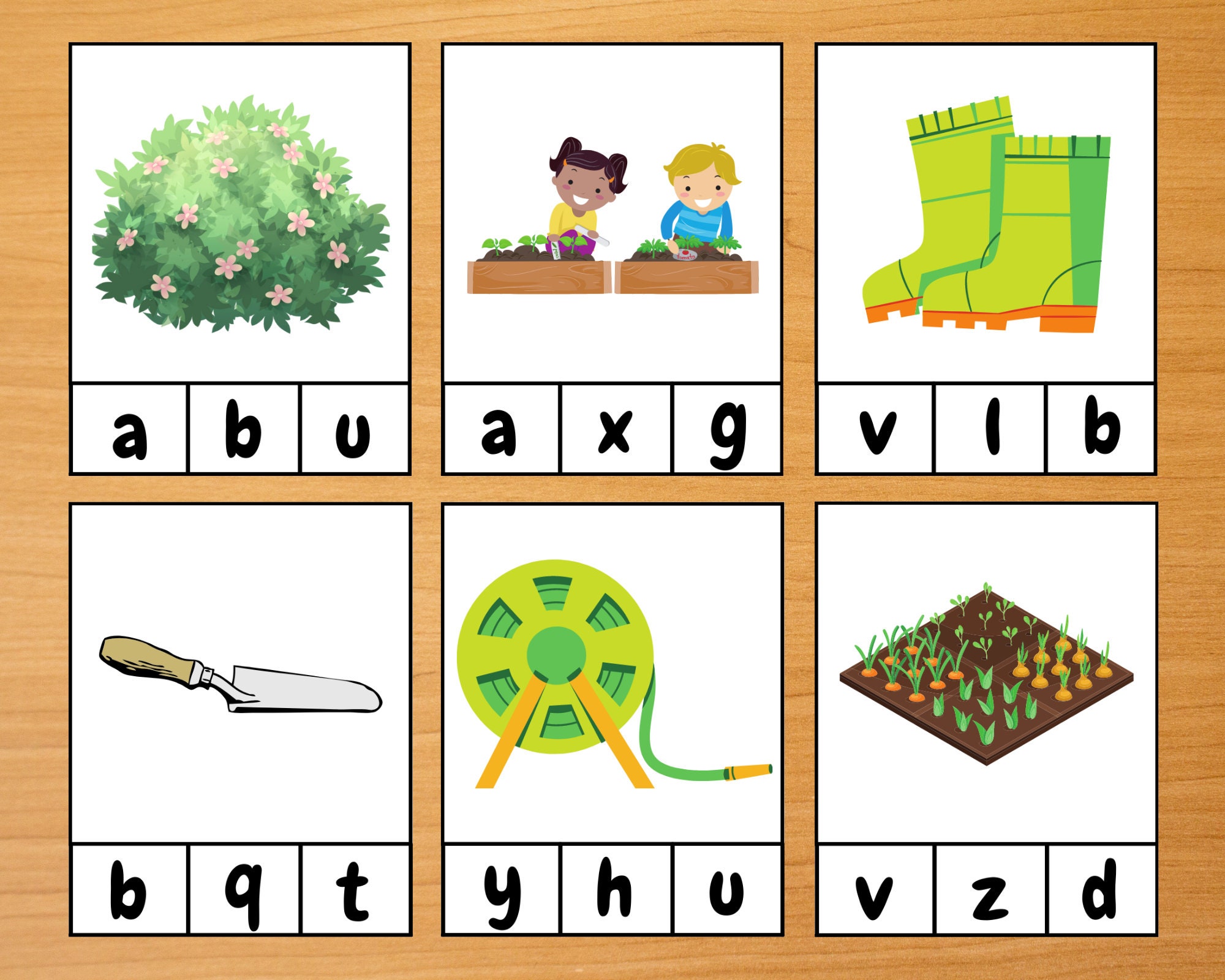 Gardening Beginning Letter Sound Clip Cards| Printable Digital Download ...