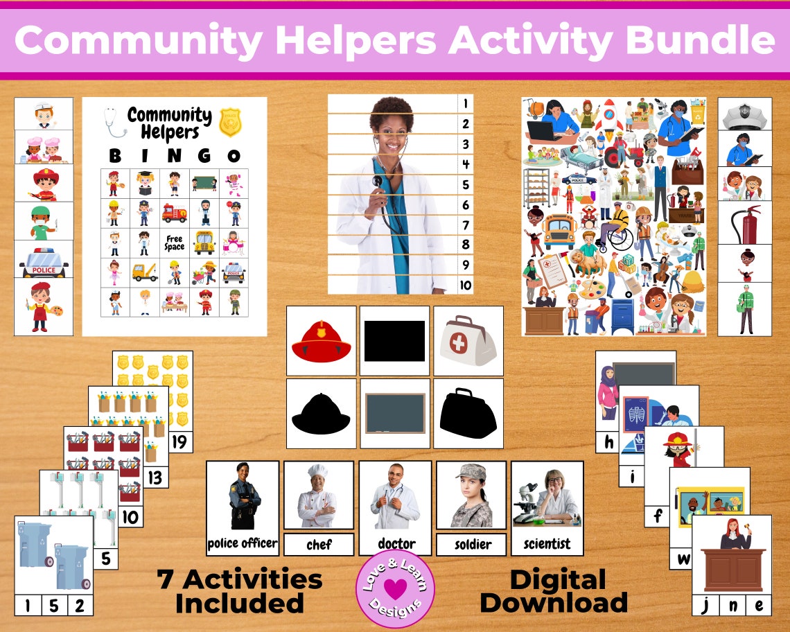 Community Helpers Activity Bundle Child Inspired Printables Digital ...