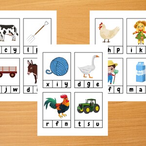 Farm Beginning Letter Sound Clip Cards| Printable Digital Download ...