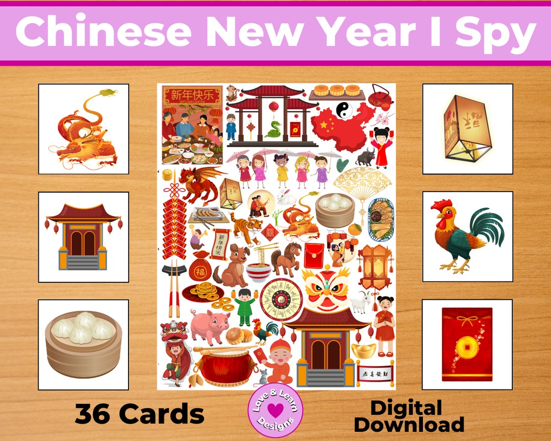 Chinese New Year I Spy Matching Game| Digital Download| Printable Play ...