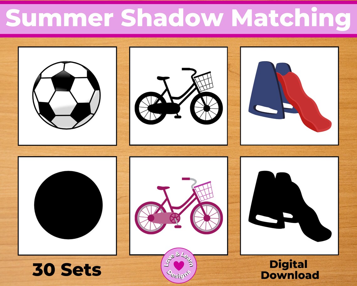 Summer Shadow Matching Cards Printable Digital Download| Montessori ...