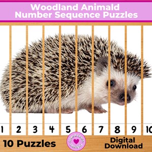Woodland Animals Number Sequence Puzzles| Child Inspired Printables ...