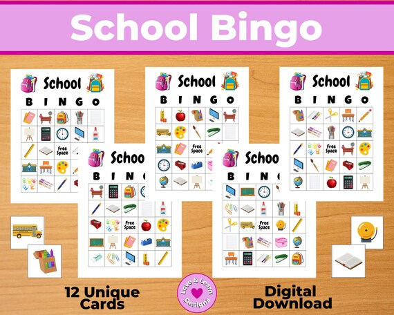 School Bingo Digital Download Printable Play Based Activity - Etsy