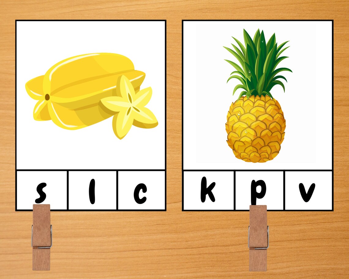Fruit Beginning Letter Sound Clip Cards| Printable Digital Download ...