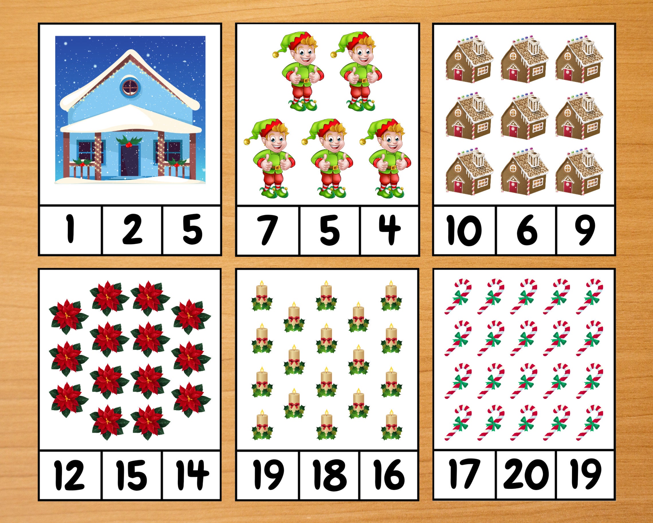 Christmas Count and Clip Cards| Child Inspired Printables|math Digital ...