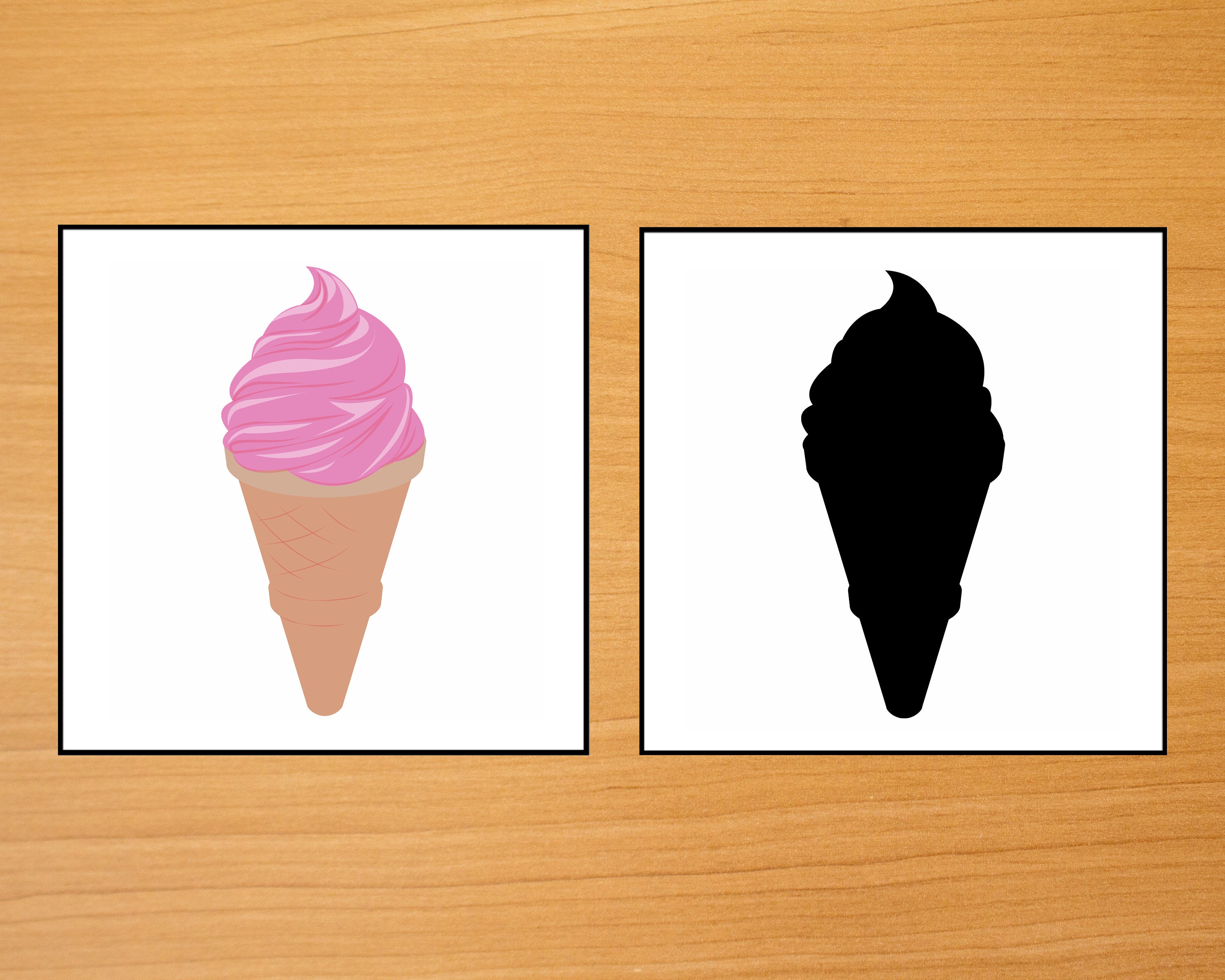 Ice Cream Shadow Matching Cards Printable Digital Download| Montessori ...