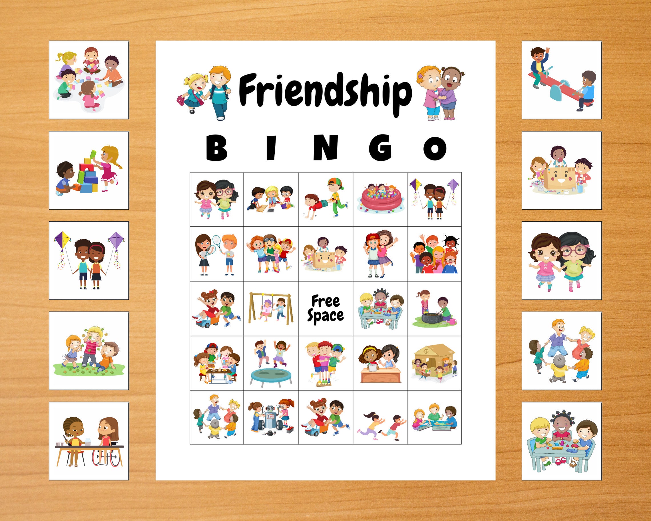 Friendship Bingo-24 Game Cards Digital Download Printable Play Based ...