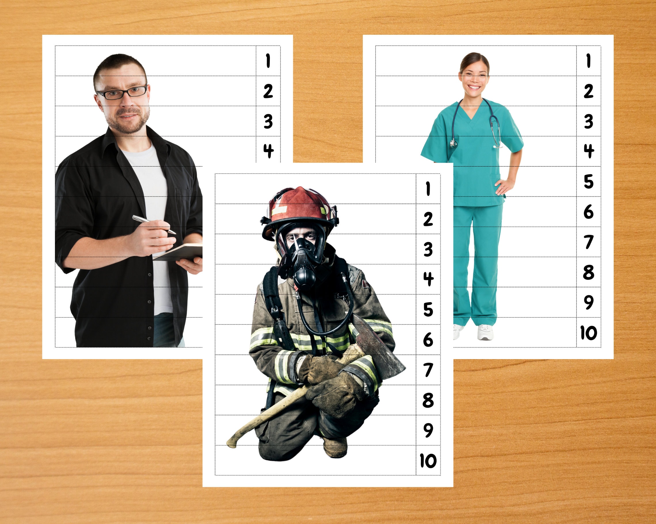 Community Helpers Number Sequence Puzzles| Child Inspired Printables ...