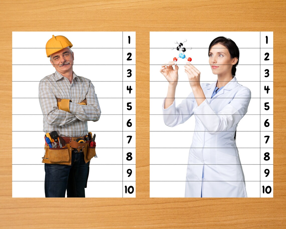 Community Helpers Number Sequence Puzzles| Child Inspired Printables ...